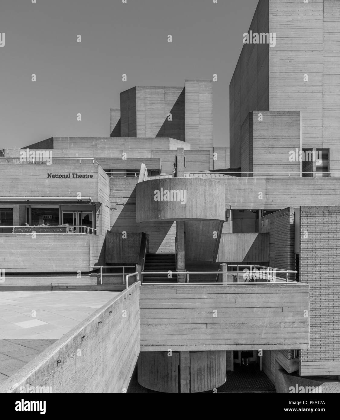National Theatre brutalist style concrete building part of London's ...