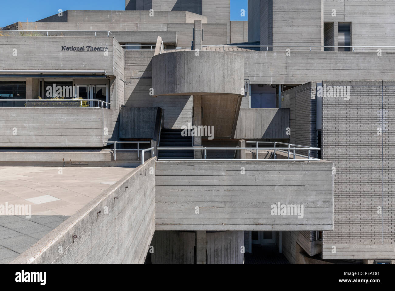 National Theatre brutalist style concrete building part of London's ...