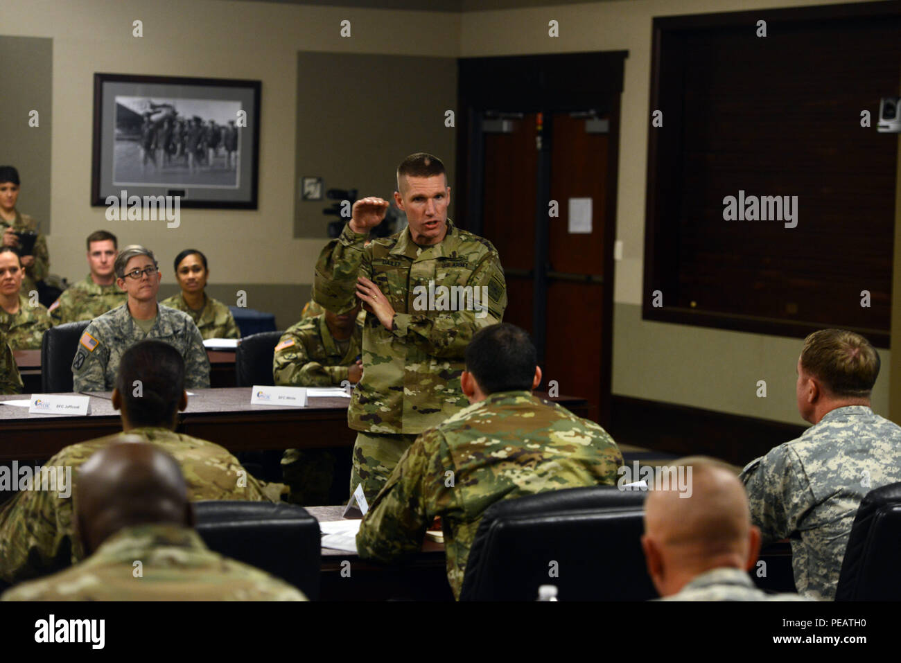 Sgt. Maj. of the Army Daniel A. Dailey speaks at the chief of staff of ...