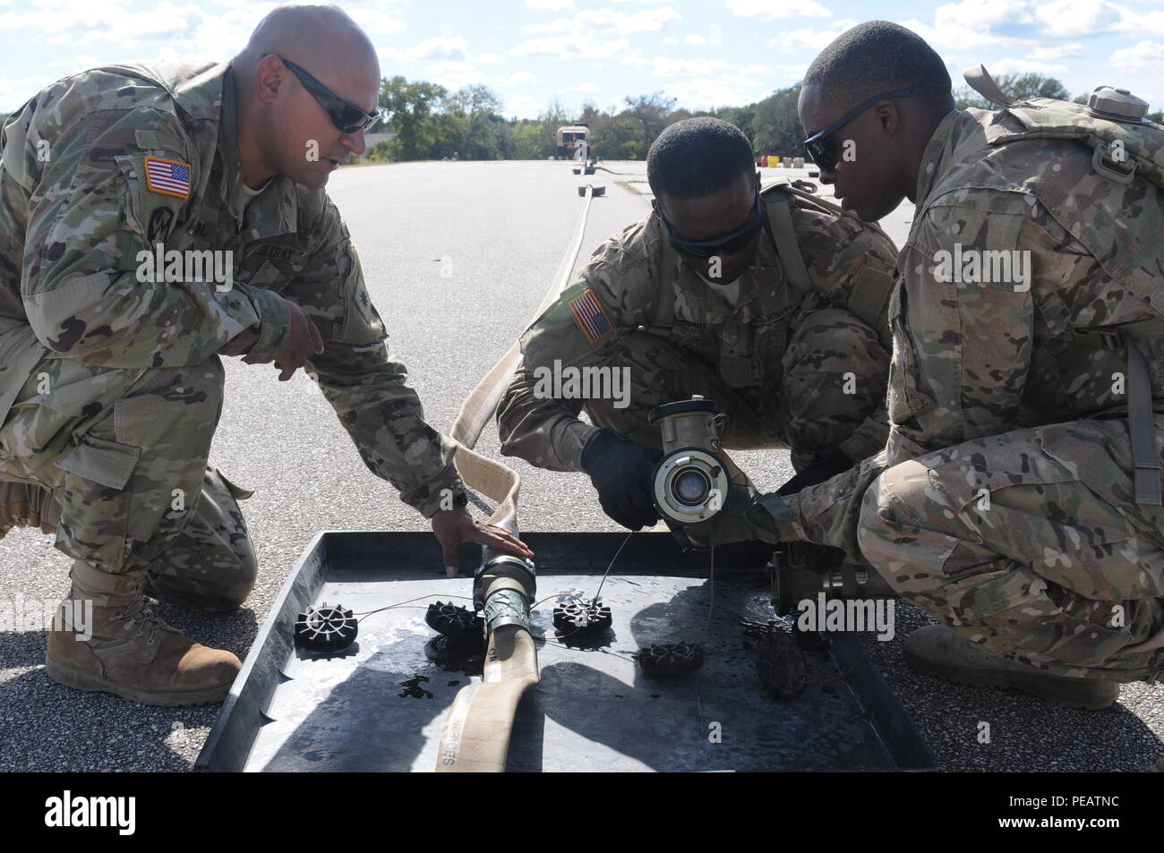 Soldiers of Company A, 640th Aviation Support Battalion, 40th Combat ...