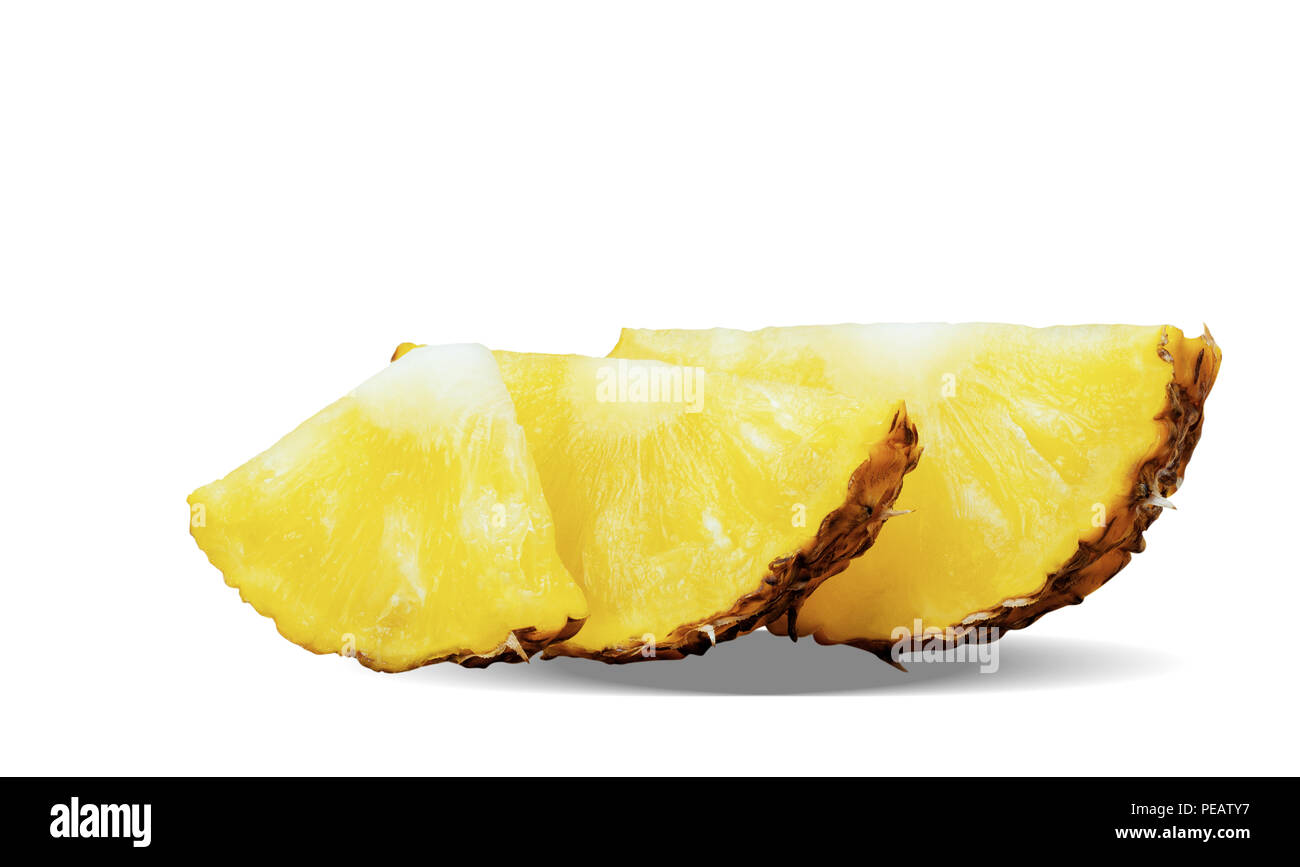 Pineapple ripe of slices on a white background Stock Photo - Alamy