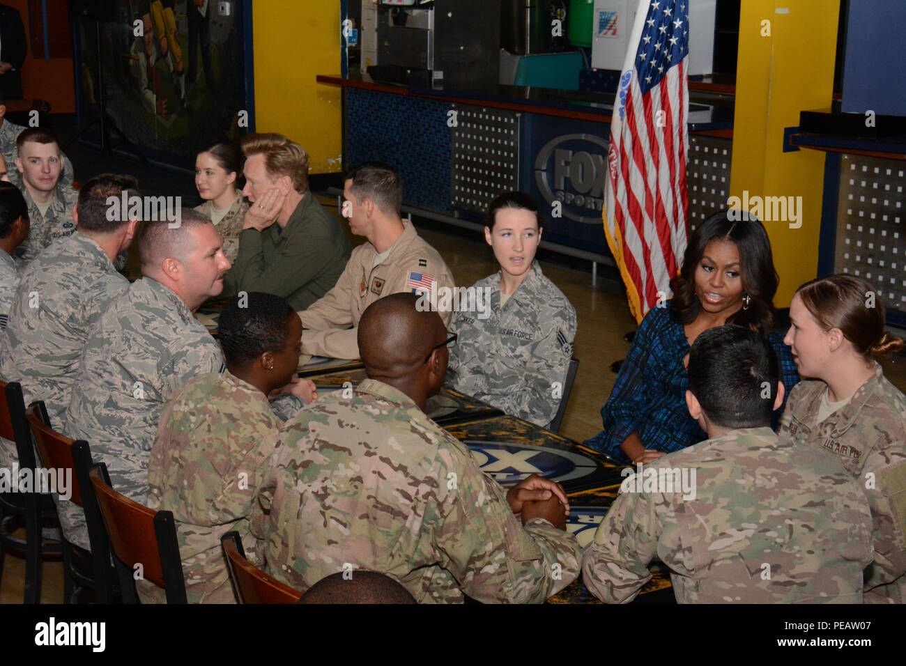 The First Lady of the United States, Michelle Obama and late show host ...