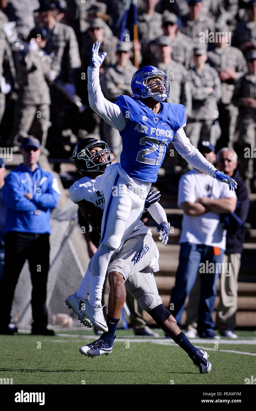 Falcon defensive back Jesse Washington, a junior, leaps high in his ...
