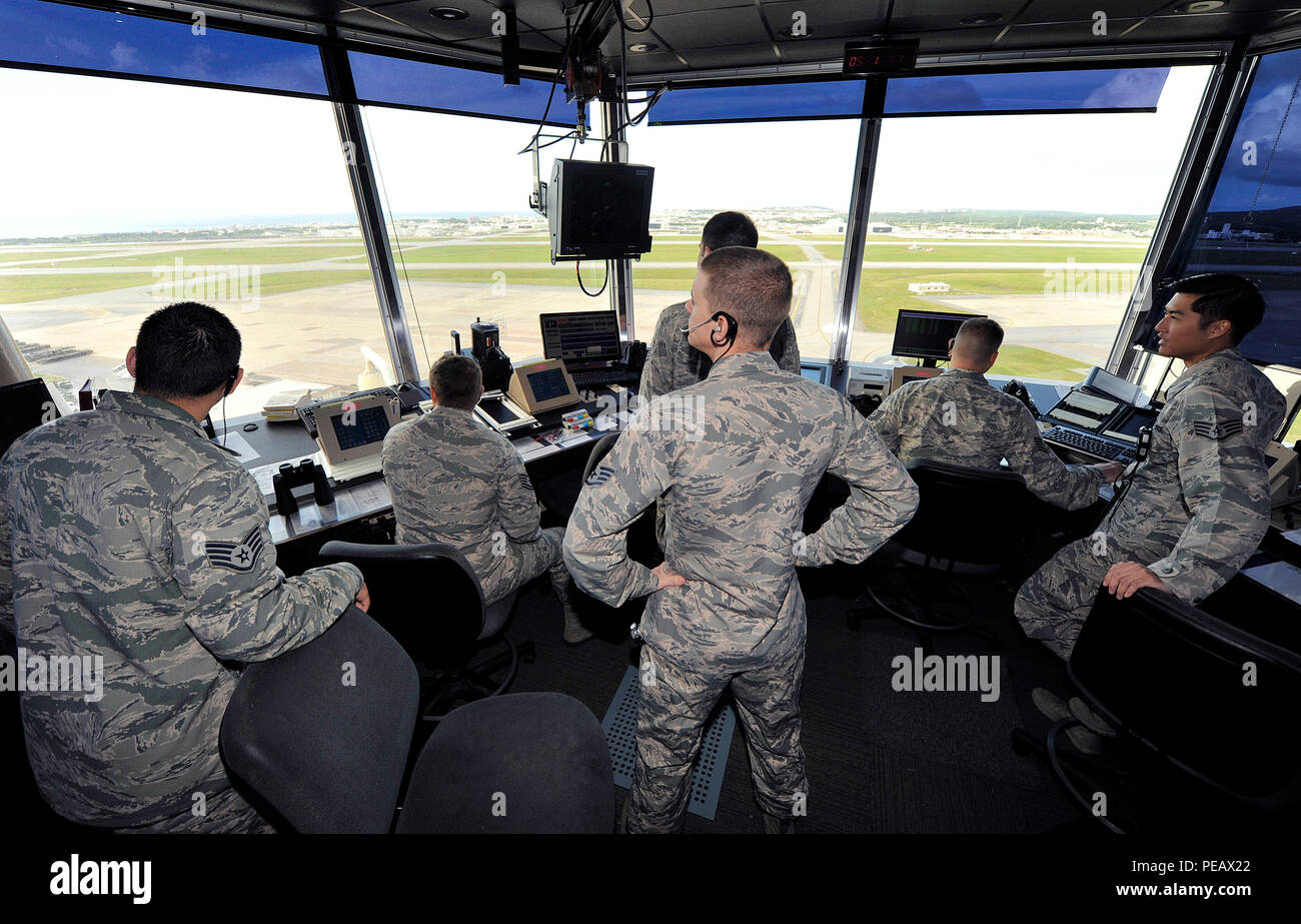 Air traffic controllers from the 18th Operations Support Squadron ...
