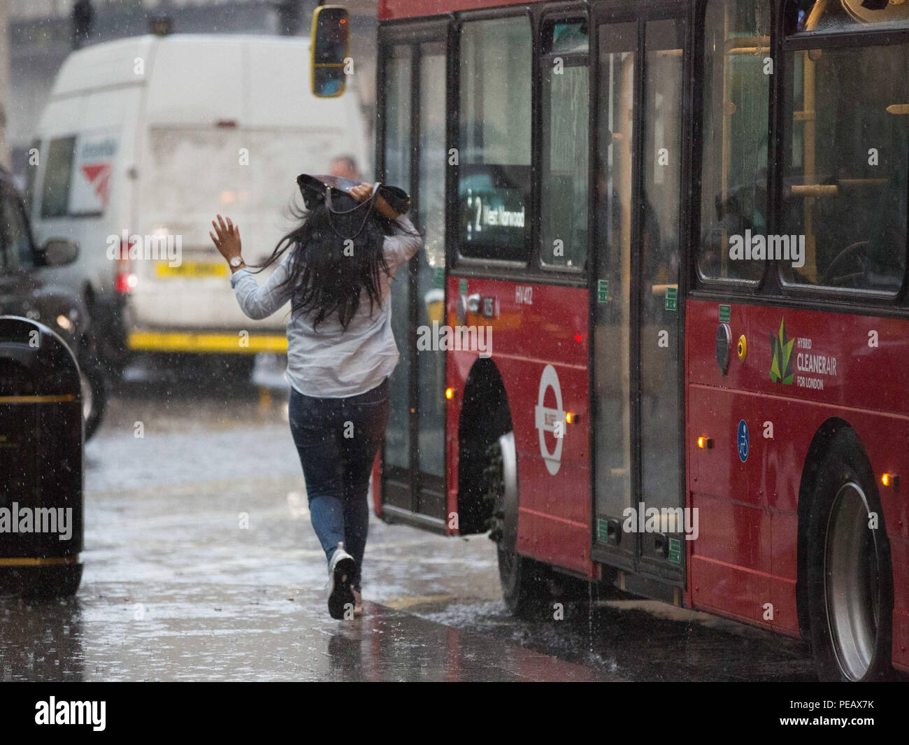 Torrential rainstorm in London catches commuters and tourists by ...