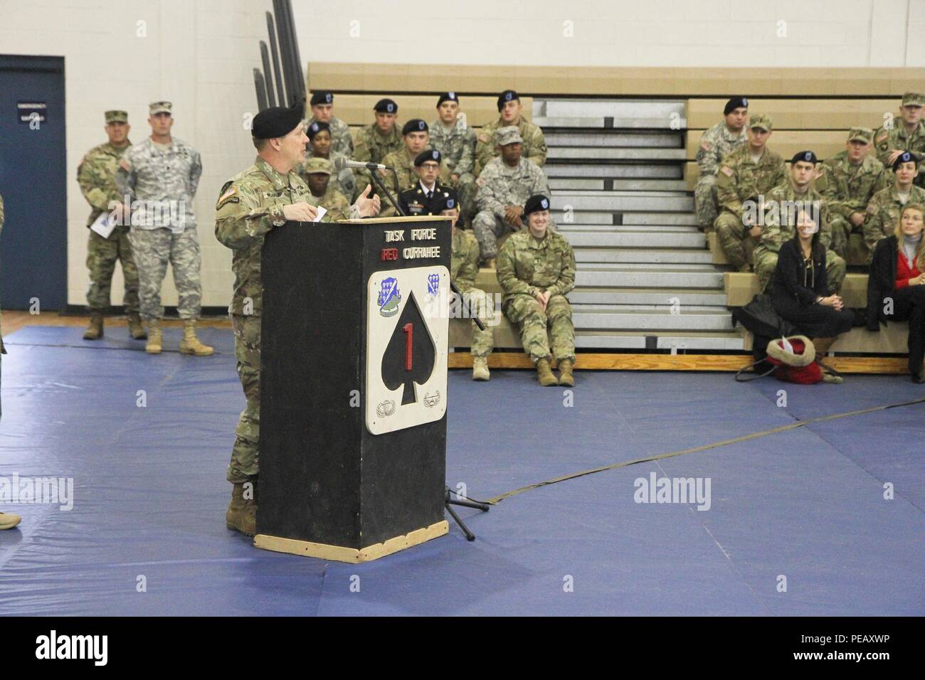 Command Sgt. Maj. Alan Michaud, the outgoing command sergeant major of ...