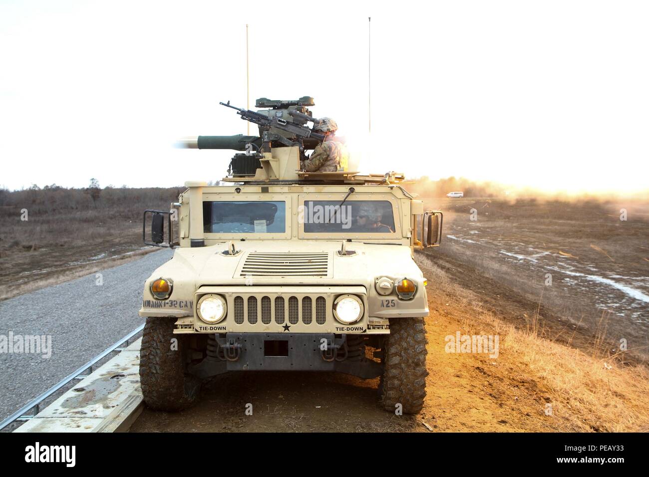 Pfc. George Nikkel, a TOW gunner for B Troop, 1st Squadron, 32nd ...