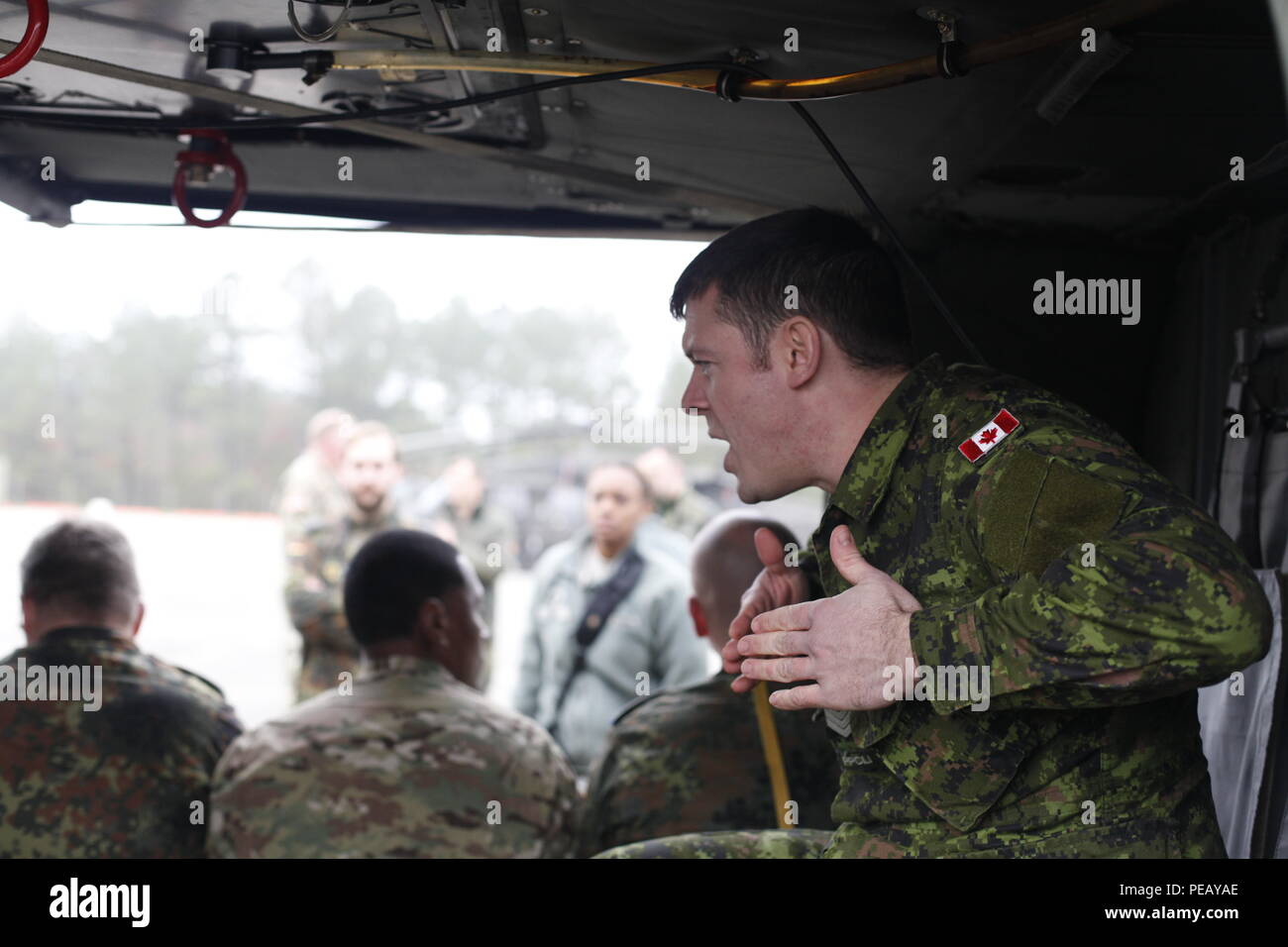 Canadian Armed Forces Sgt. Zach Jacob conducts jumpmaster rehearsals in ...