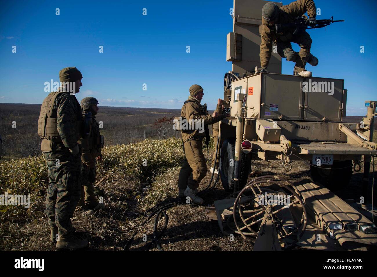 U.S. Marines with 12th Marines Regiment, Headquarters Battery, attached ...
