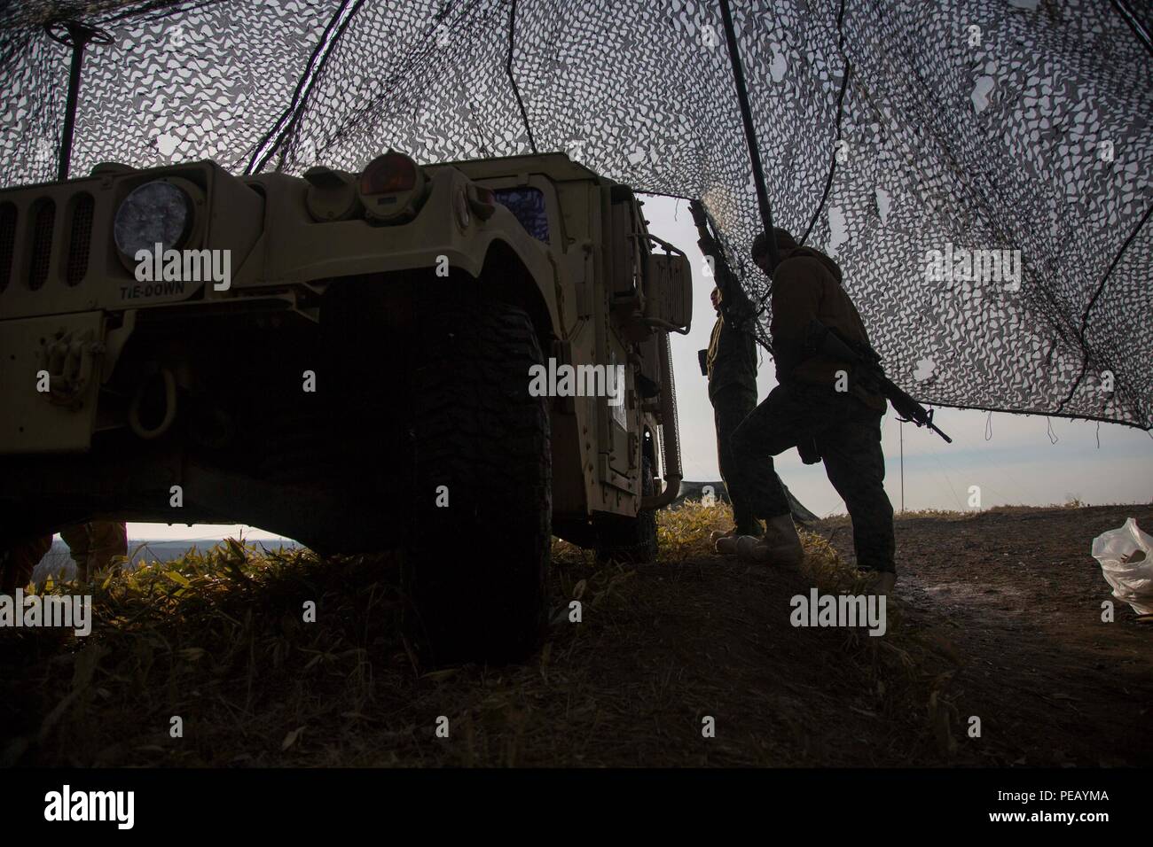 U.S. Marines with 12th Marines Regiment, Headquarters Battery, attached ...