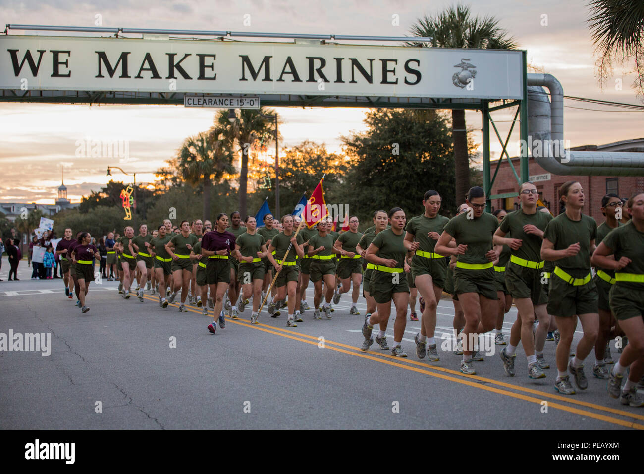 New Marines of November Company, 4th Recruit Training Battalion, run ...