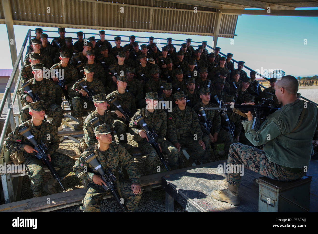 Recruits of Alpha Company, 1st Recruit Training Battalion, learn about ...