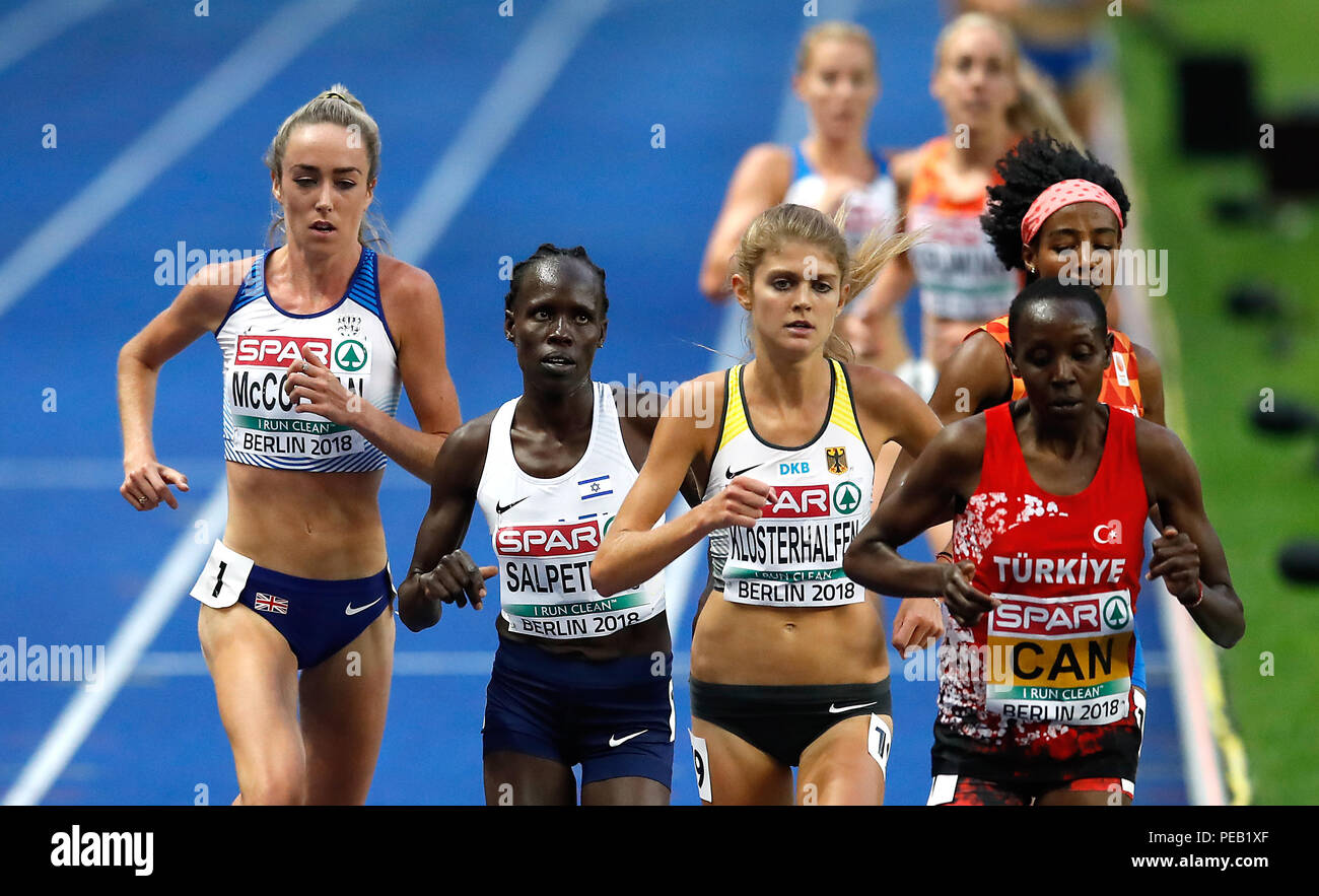 Great Britain's Melissa Courtney (left) during the women's 5000m final ...