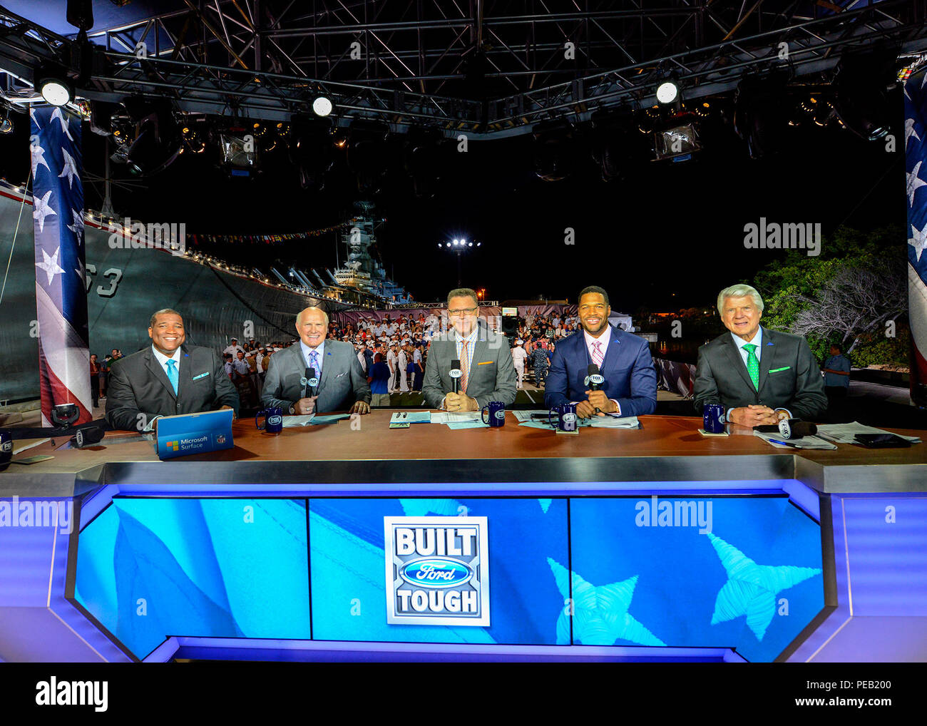 151206-N-FK070-300 PEARL HARBOR (Dec. 6, 2015) The hosts of FOX NFL ...