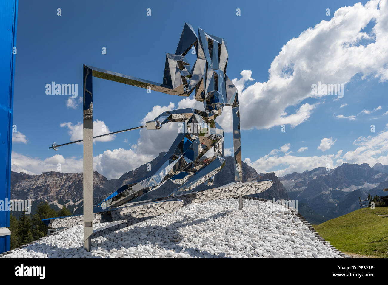 The Gigant, sculpture of ski racer located at the start of the ...