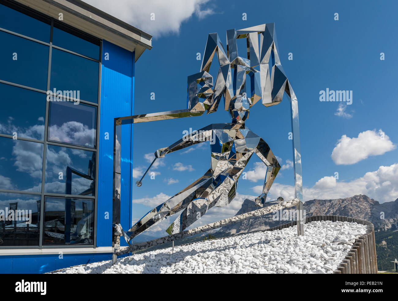 The Gigant, sculpture of ski racer located at the start of the ...