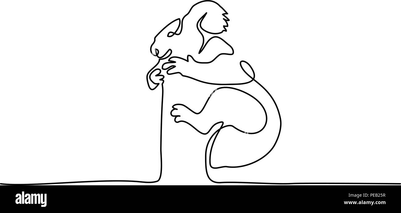 Continuous one line drawing. Koala bear symbol. Logo of the koala ...