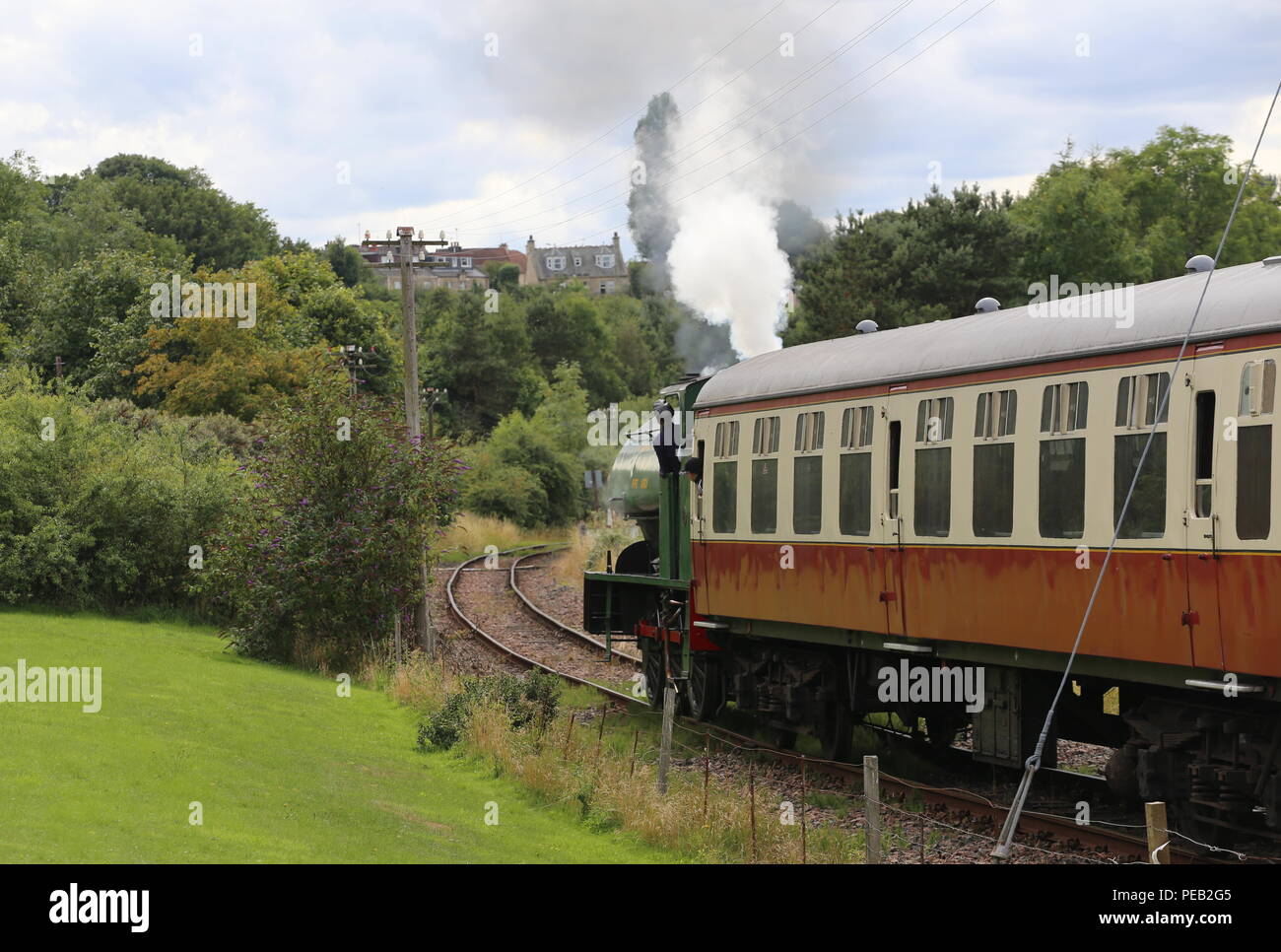 Steam train on Bo'ness and Kinneil Railway Bo'ness Scotland August 2018 ...