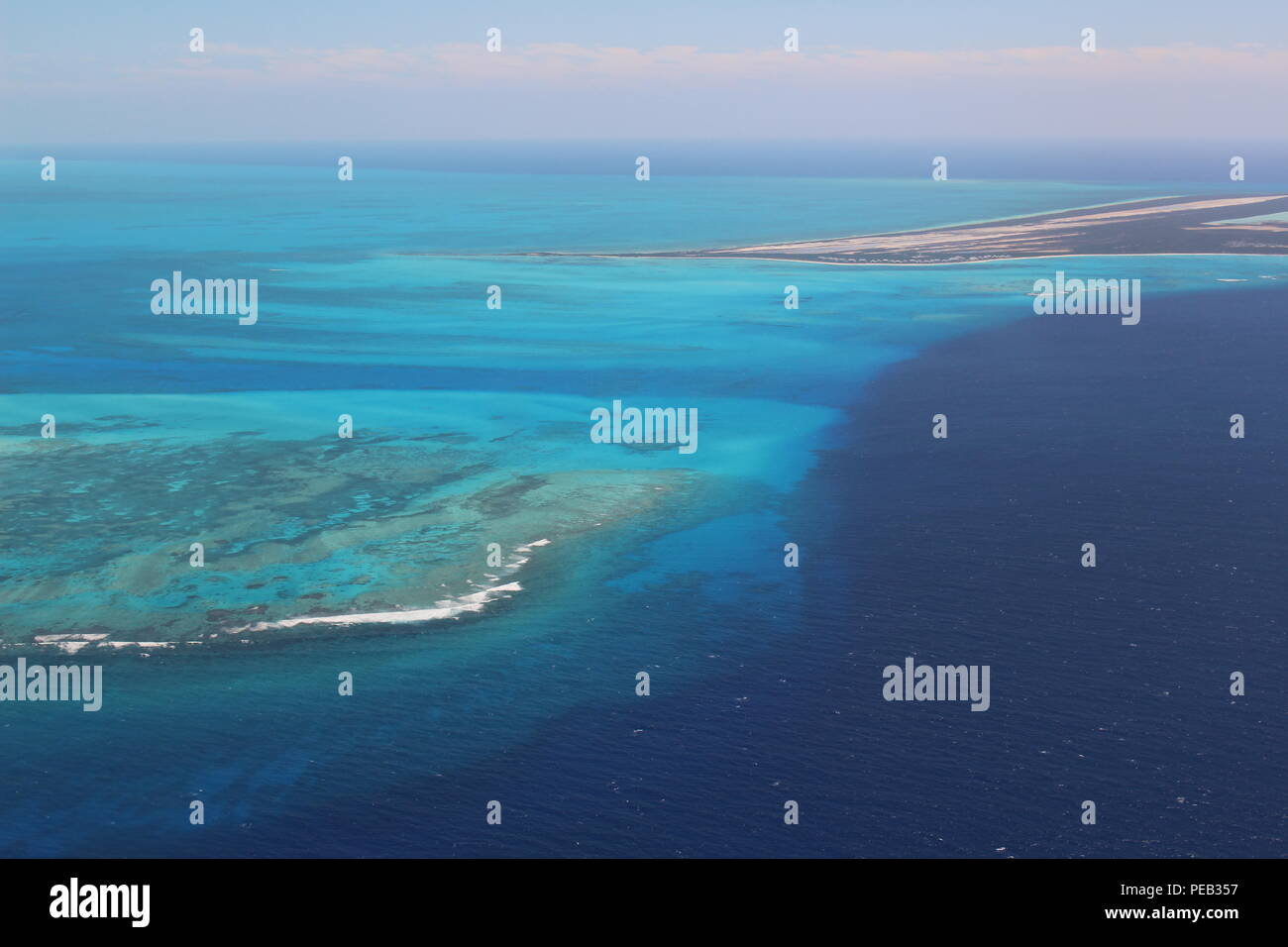Aerial view flying over the Turks and Caicos Islands Stock Photo - Alamy