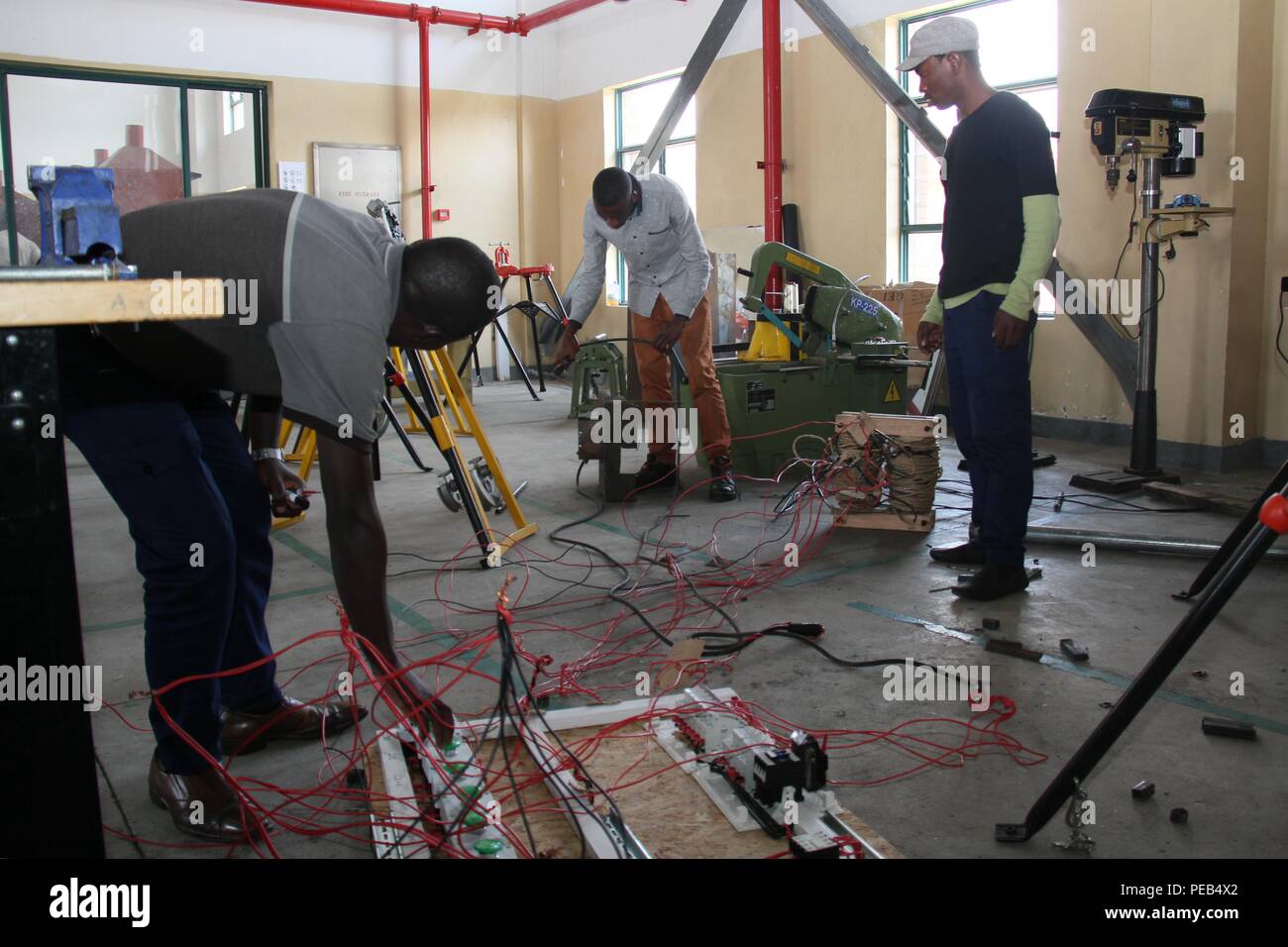 Musanze, Rwanda. 13th Aug, 2018. Students work on a project at a ...