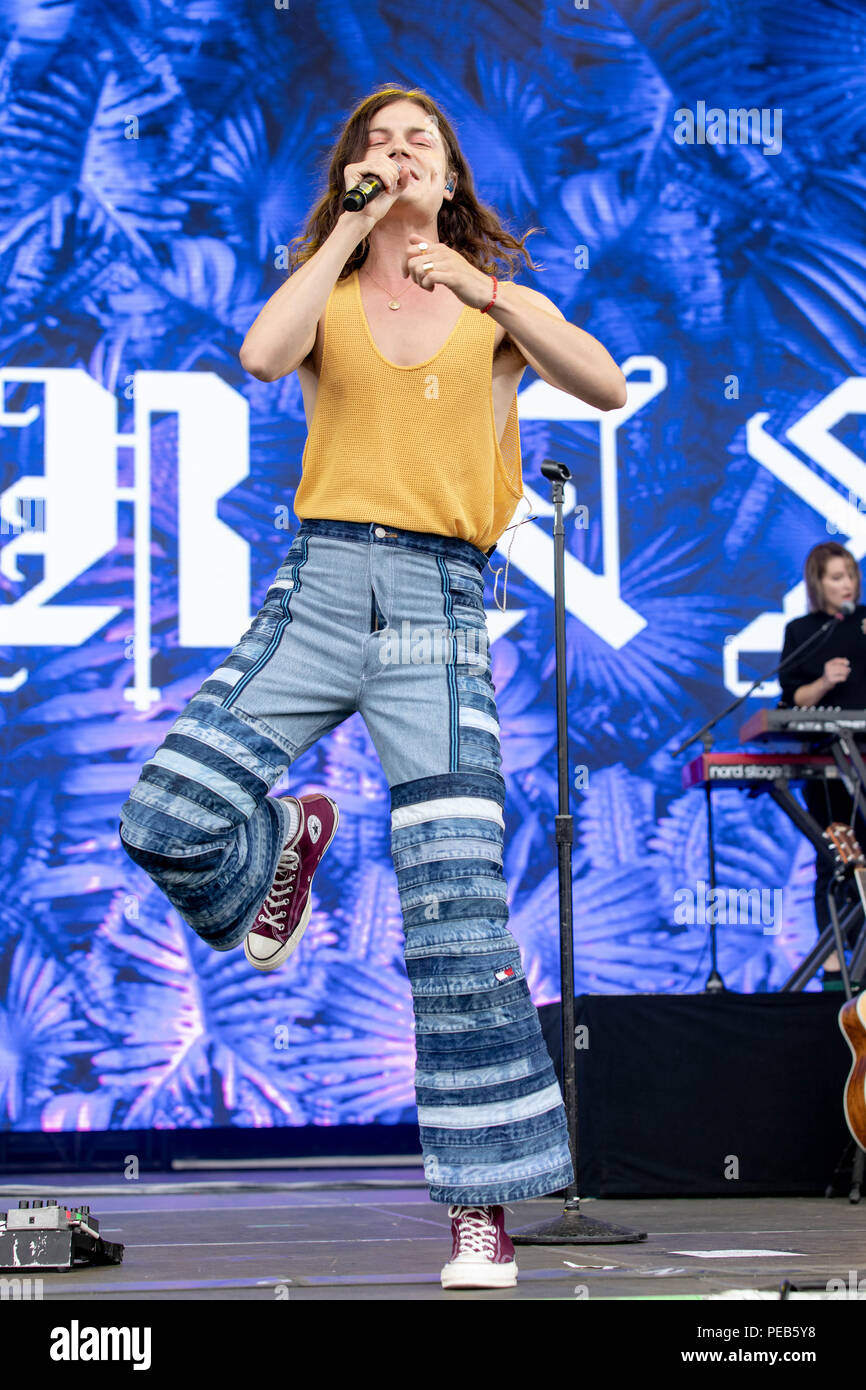 San Francisco, California, USA. 12th Aug, 2018. BORNS (GARRETT BORNS ...