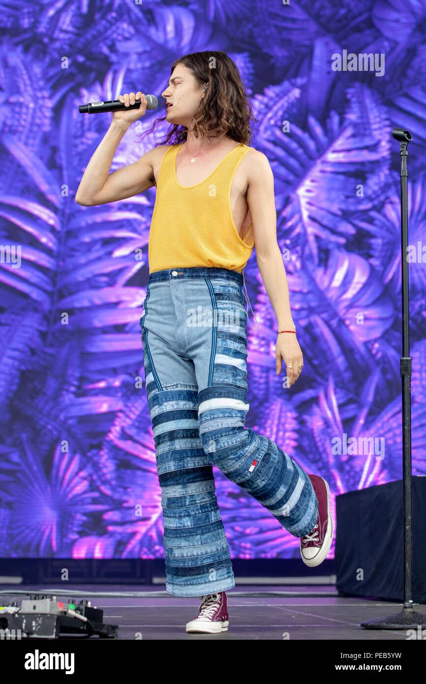 San Francisco, California, USA. 12th Aug, 2018. BORNS (GARRETT BORNS ...