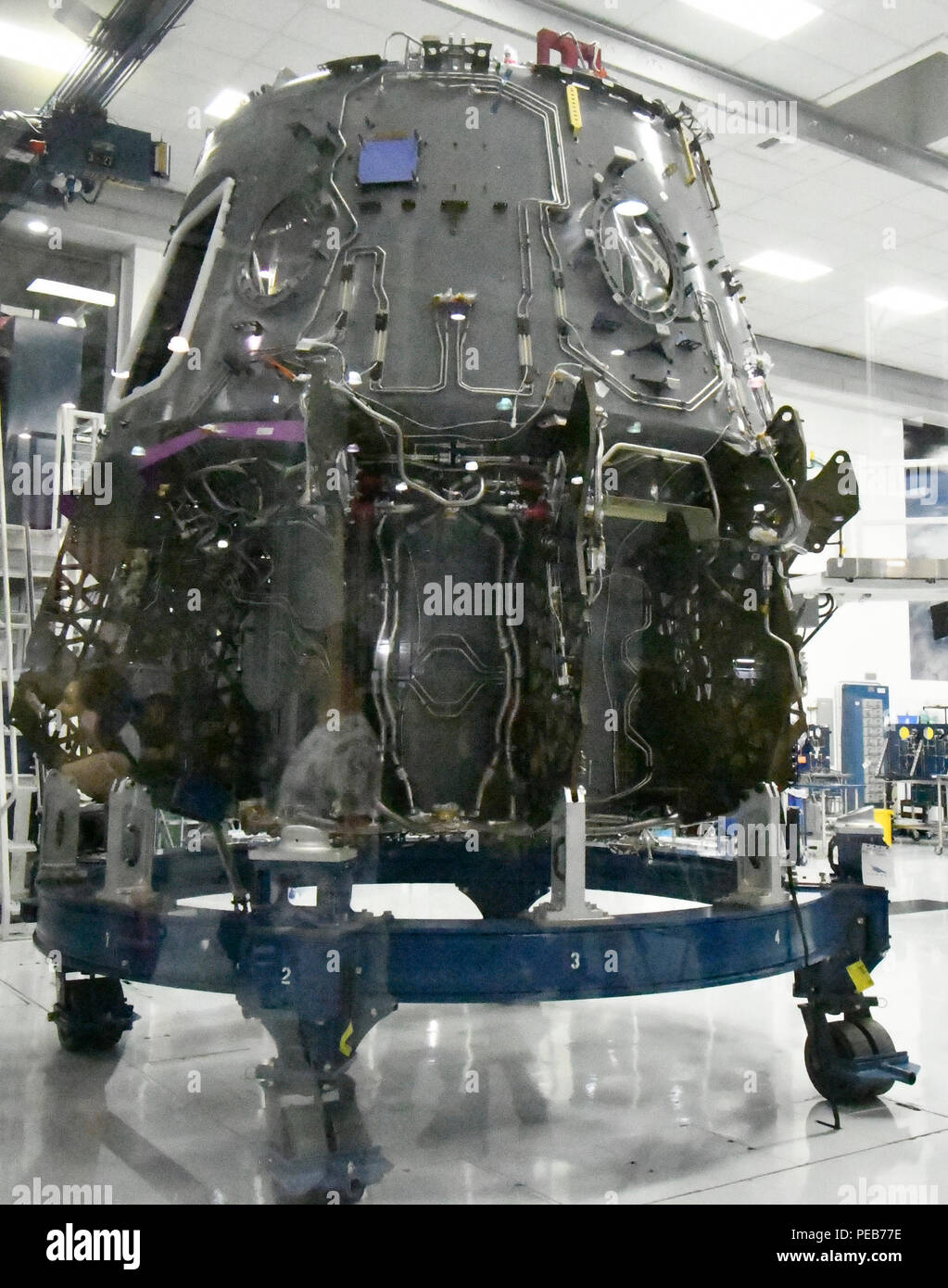 Hawthorne, California, USA. 13th August, 2018. SpaceX displays one of a ...