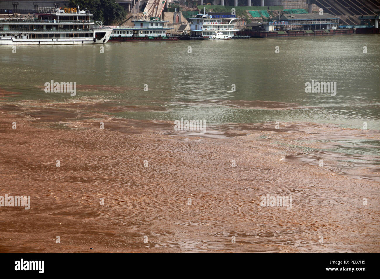 Chongqing, China, 13th Aug 2018 At the intersection of the Yangtze ...