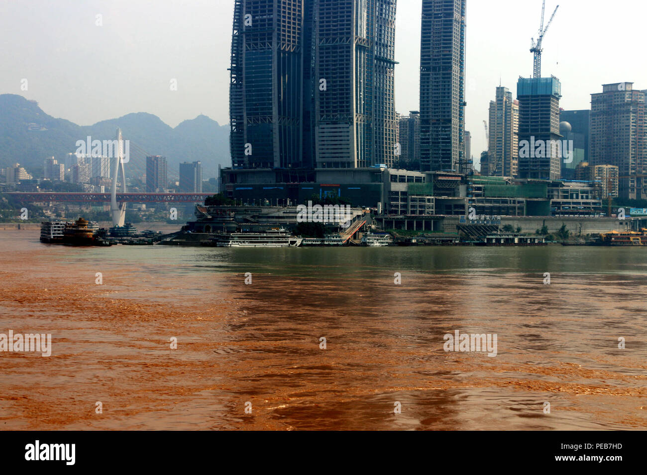 Chongqing, China, 13th Aug 2018 At the intersection of the Yangtze ...