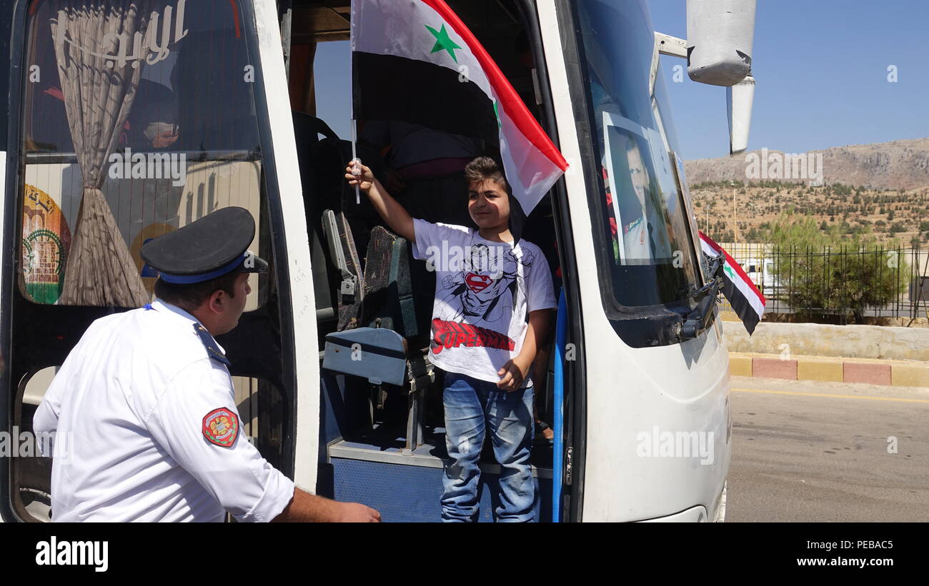 Damascus, Syria. 13th Aug, 2018. The son of a Syrian refugee family ...