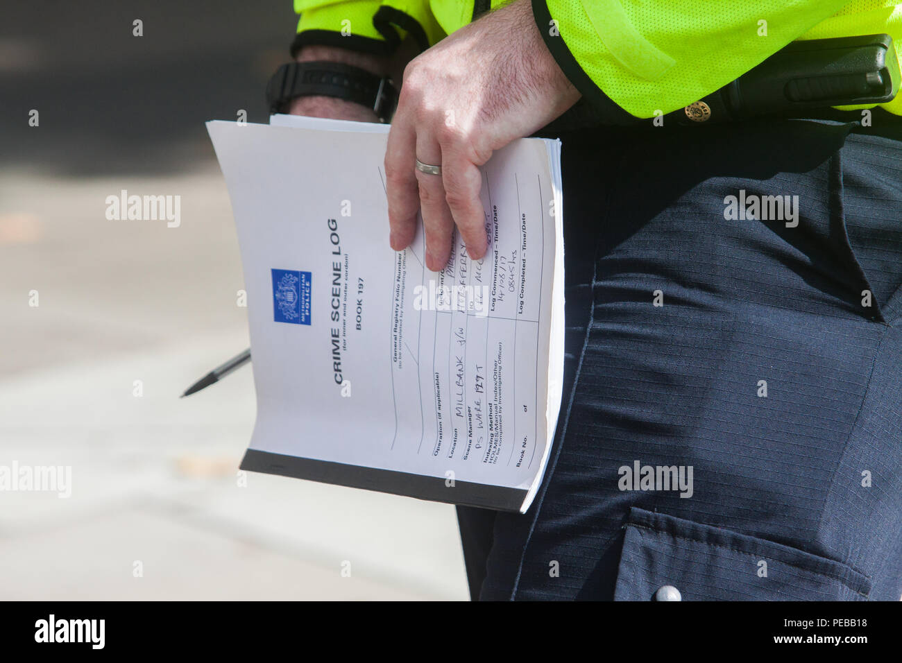 Crime scene log hi-res stock photography and images - Alamy