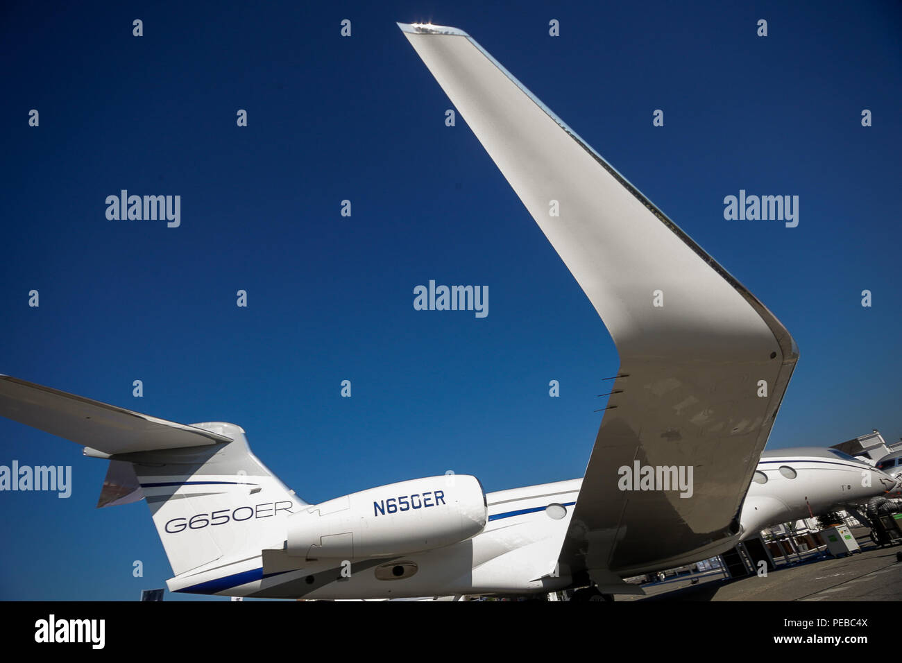 Sao Paulo, Brazil. 14th Aug, 2018. aircraft is seen at LABACE Expo in ...