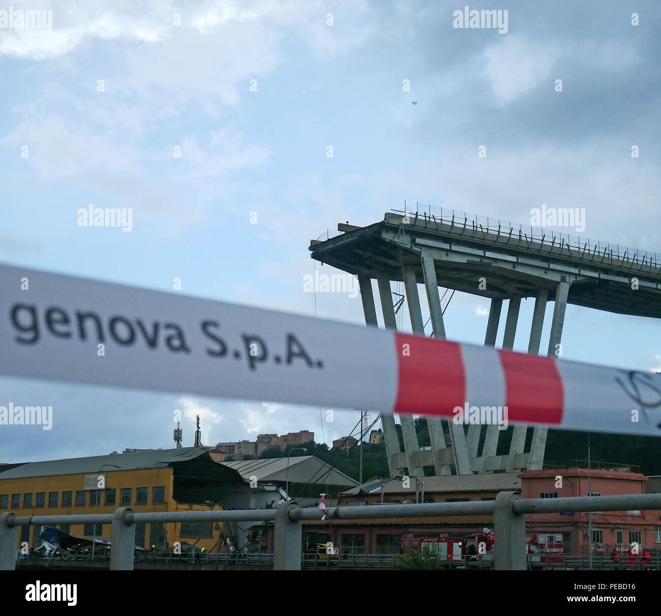 Polcevera viaduct collapse, known as the Morandi bridge, on the A10 ...