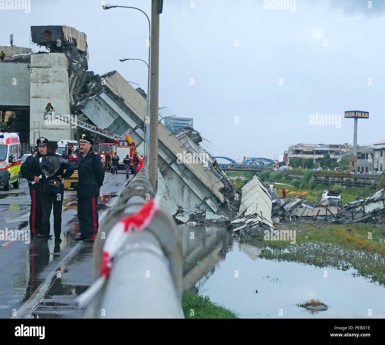 Polcevera viaduct collapse, known as the Morandi bridge, on the A10 ...