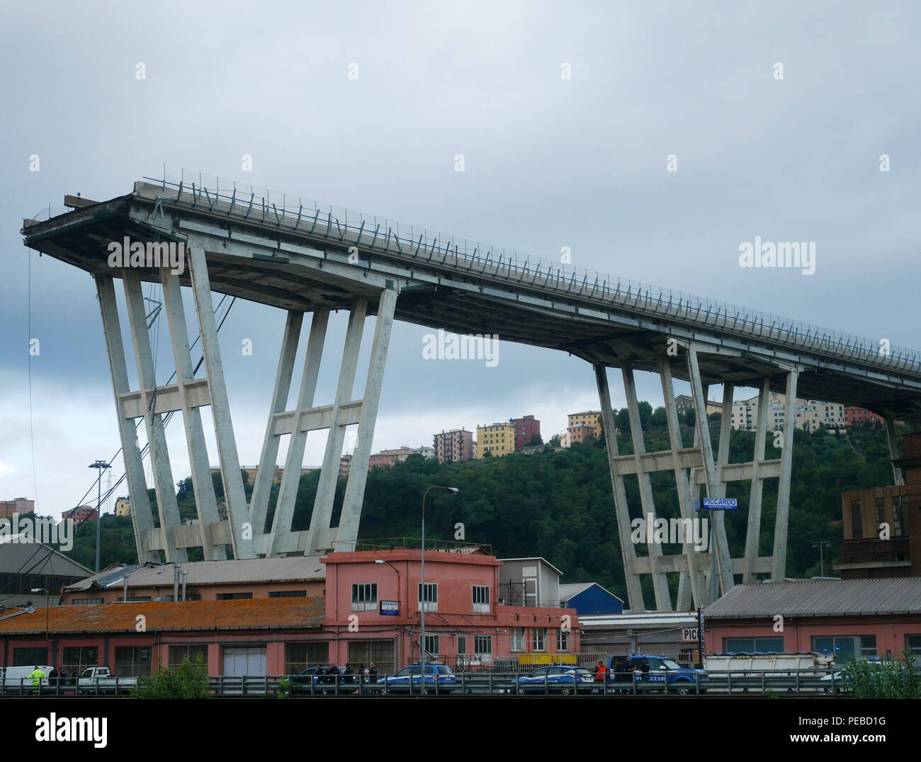 Polcevera viaduct collapse, known as the Morandi bridge, on the A10 ...