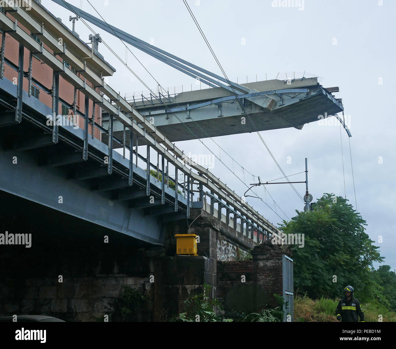 Polcevera viaduct collapse, known as the Morandi bridge, on the A10 ...