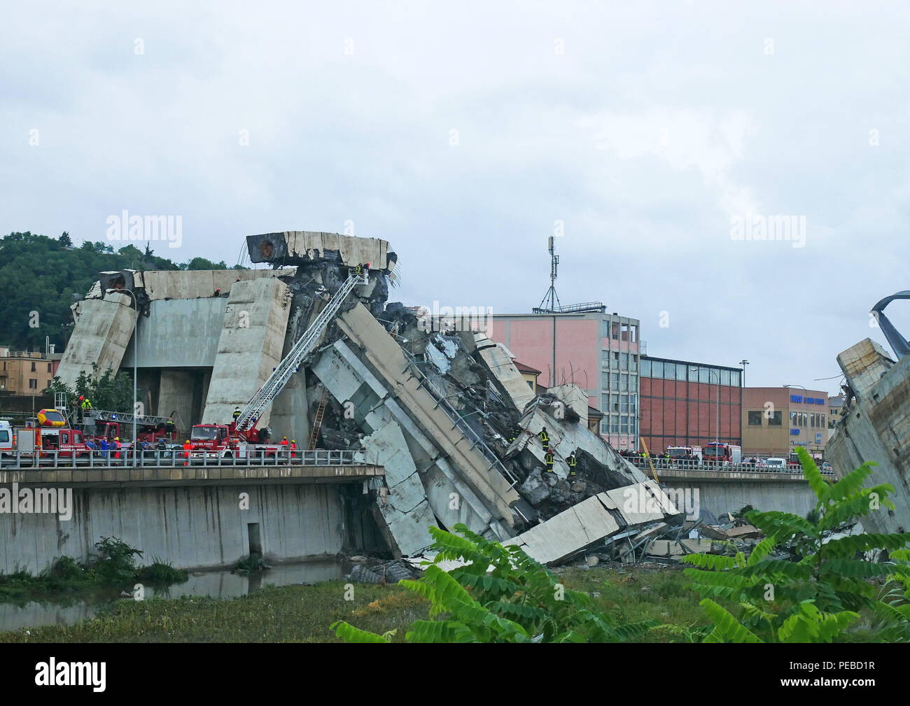 Polcevera viaduct collapse, known as the Morandi bridge, on the A10 ...