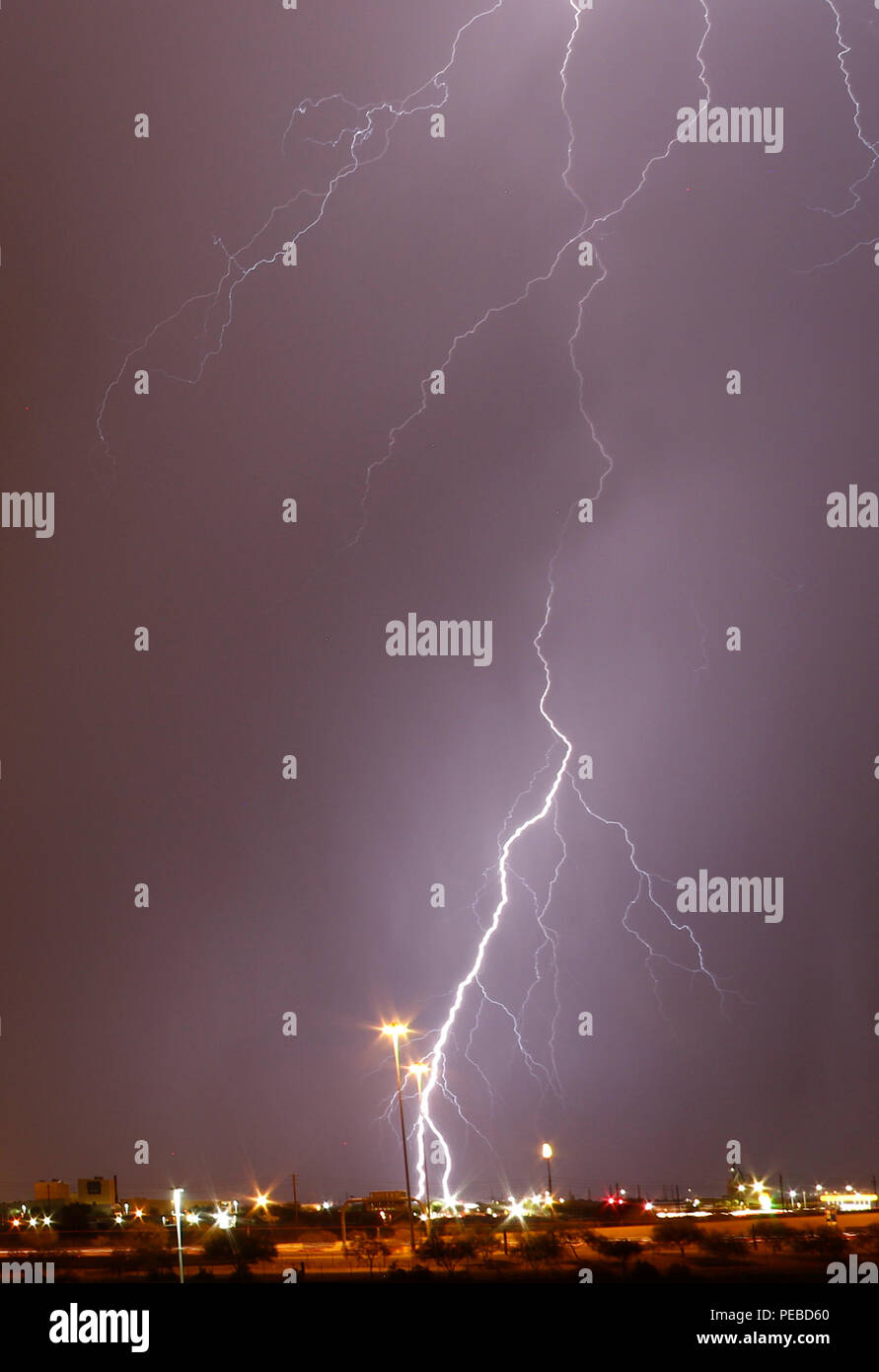 Aug 8-10-2018. Chandler AZ. Monsoon thunderstorms produce huge lightning strikes across the ...