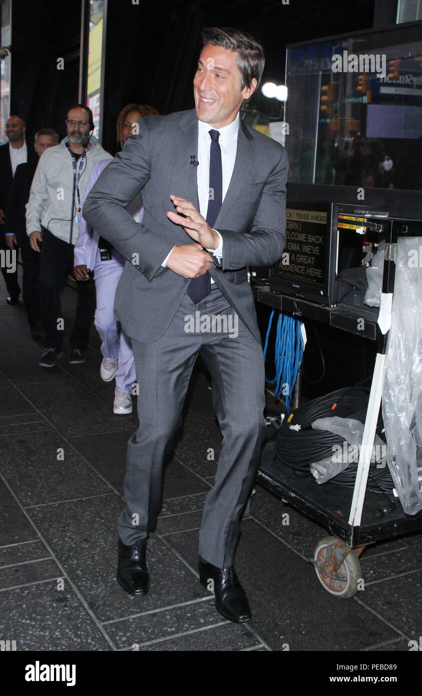 New York, NY, USA. 14th Aug, 2018. David Muir guest host of Good ...