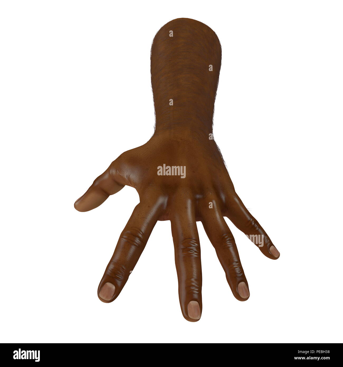 african man hand on a white. 3D illustration Stock Photo - Alamy