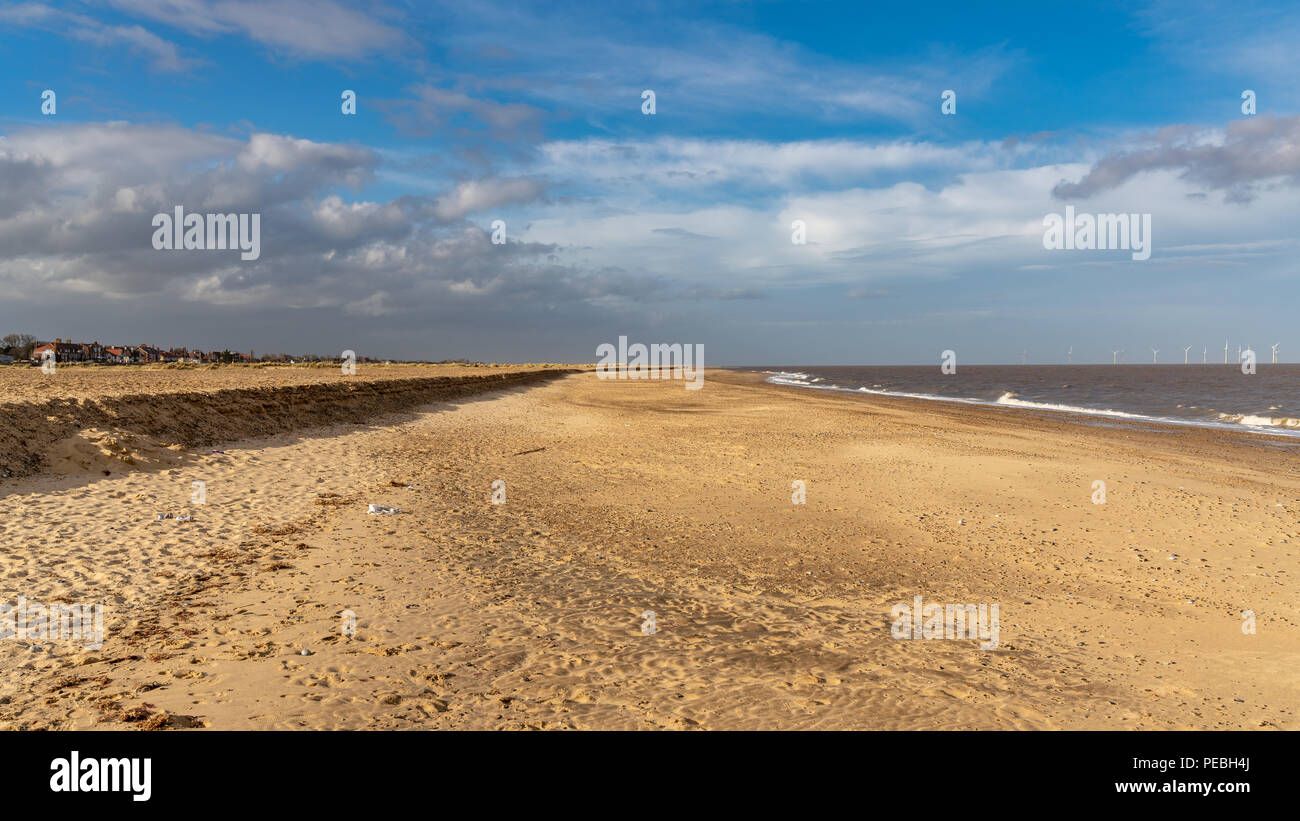 The beach in Great Yarmouth, Norfolk, England, UK - with some wind ...