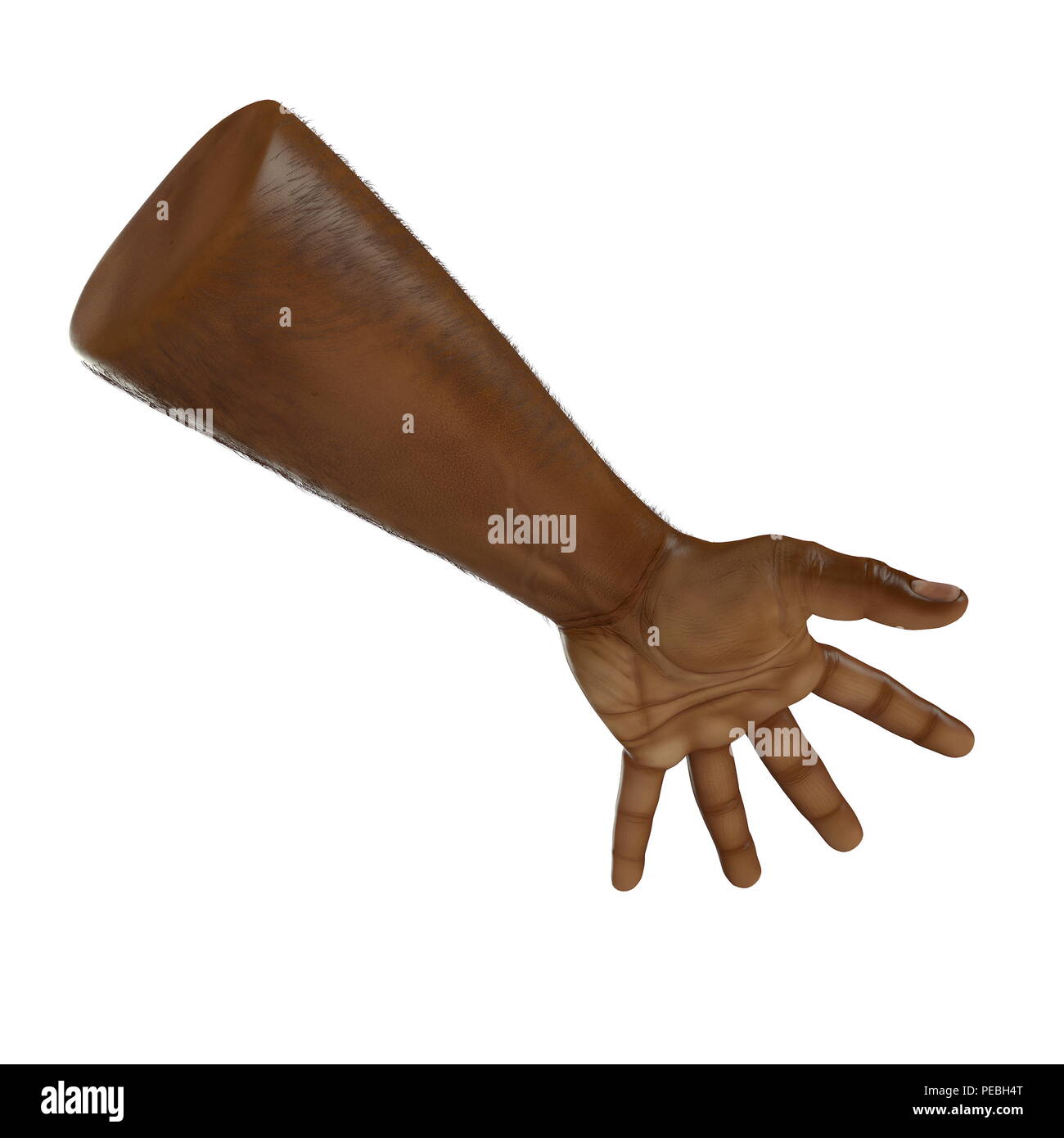 african man hand on a white. 3D illustration Stock Photo - Alamy