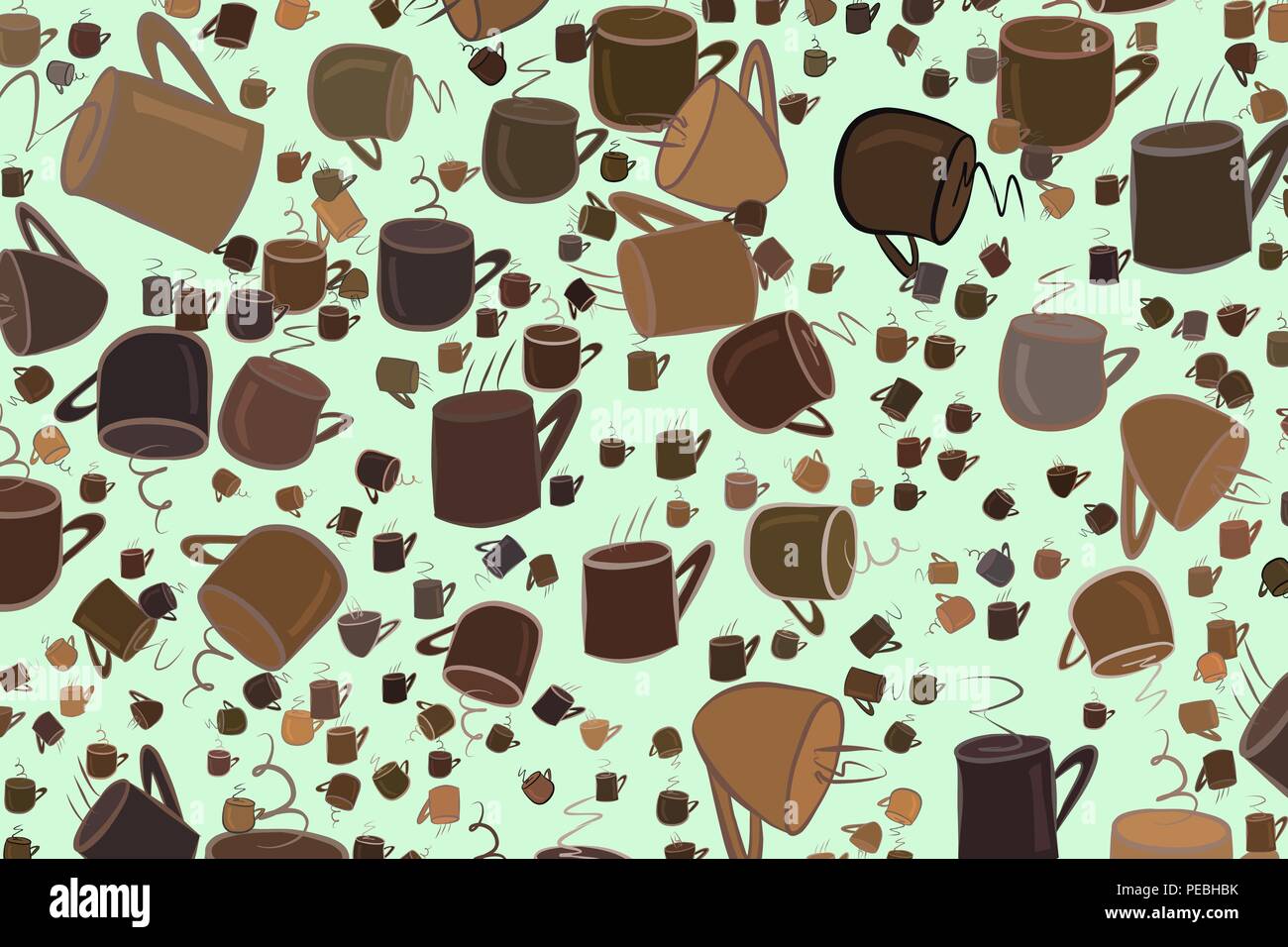 Coffee cup illustrations background abstract, hand drawn. Cartoon style ...