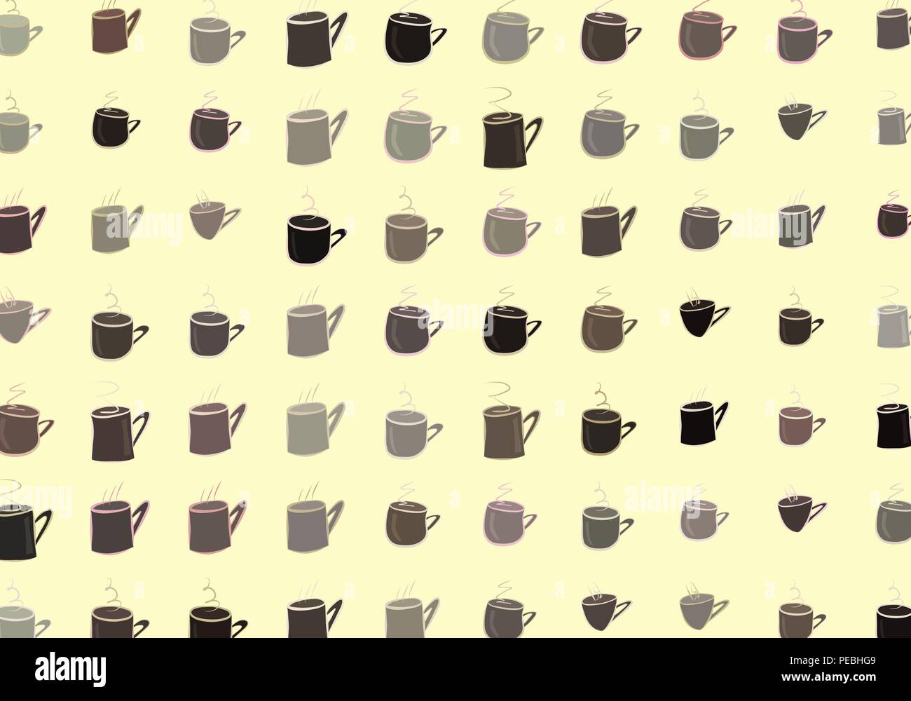 Coffee cup illustrations background abstract, hand drawn. Cartoon style ...