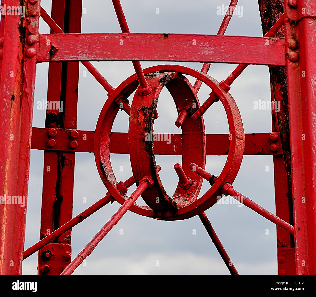 VINTAGE RED STEEL STRUCTURE Stock Photo - Alamy
