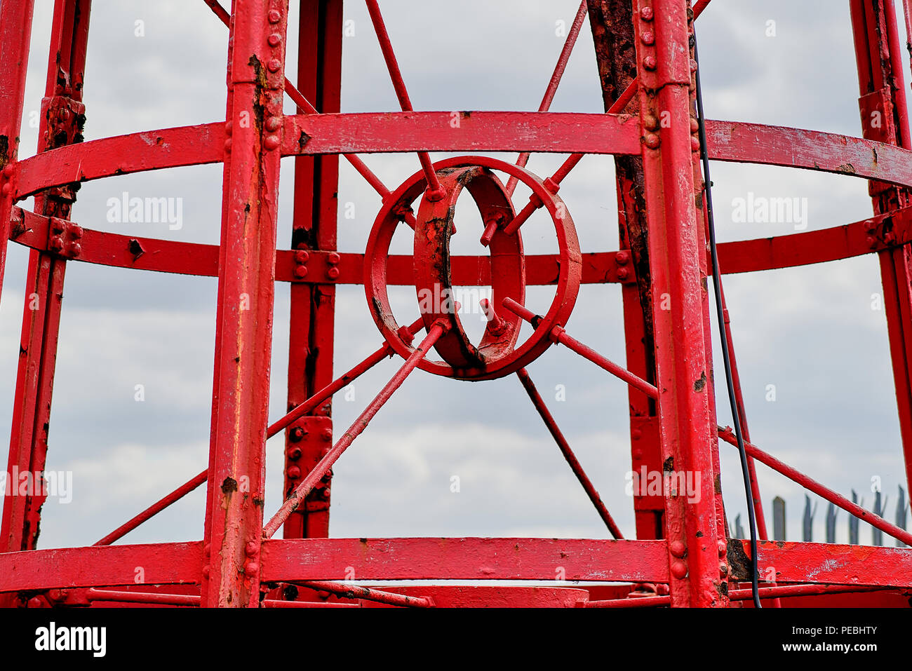 VINTAGE RED STEEL STRUCTURE Stock Photo - Alamy