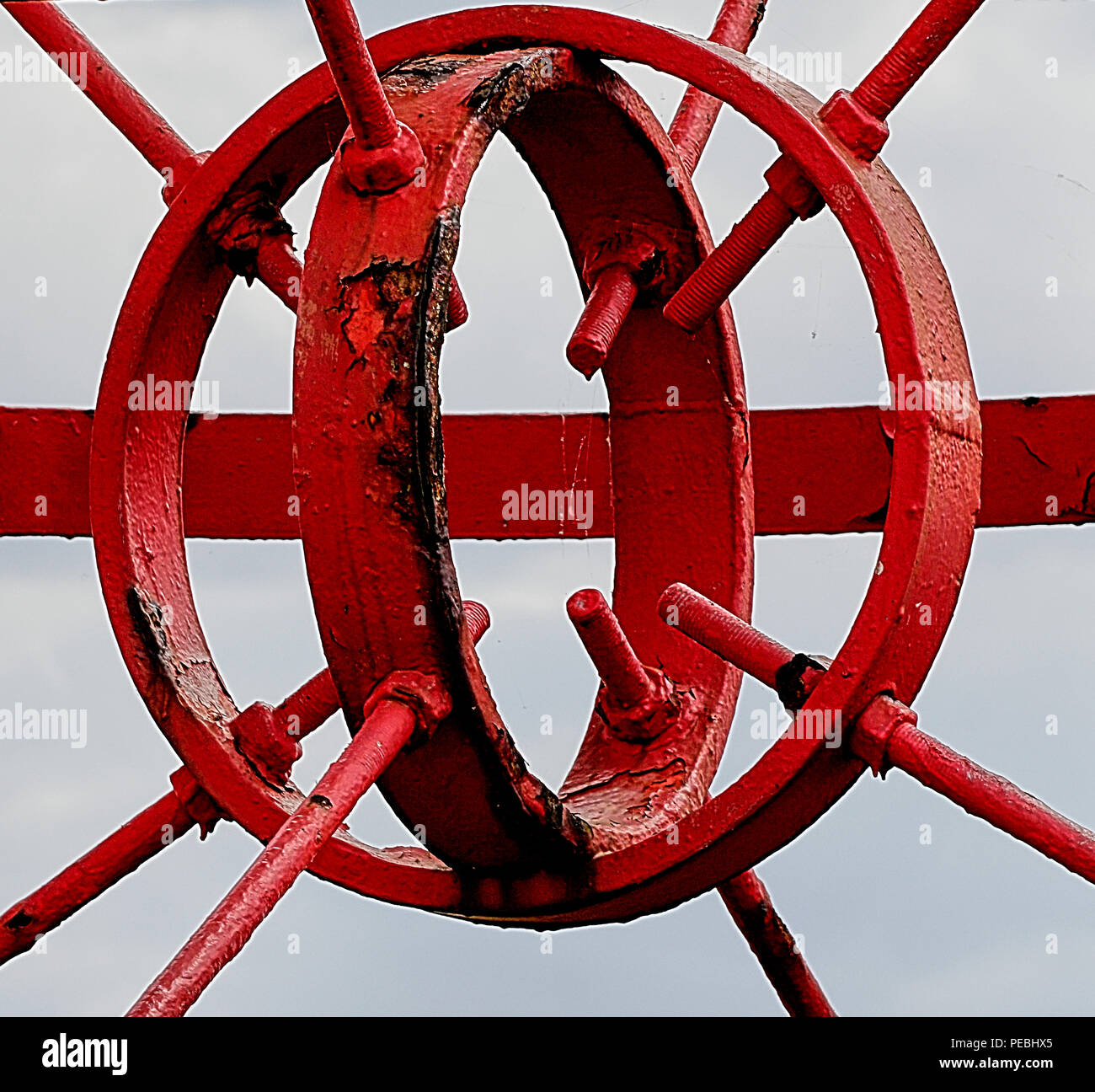 VINTAGE RED STEEL STRUCTURE Stock Photo - Alamy