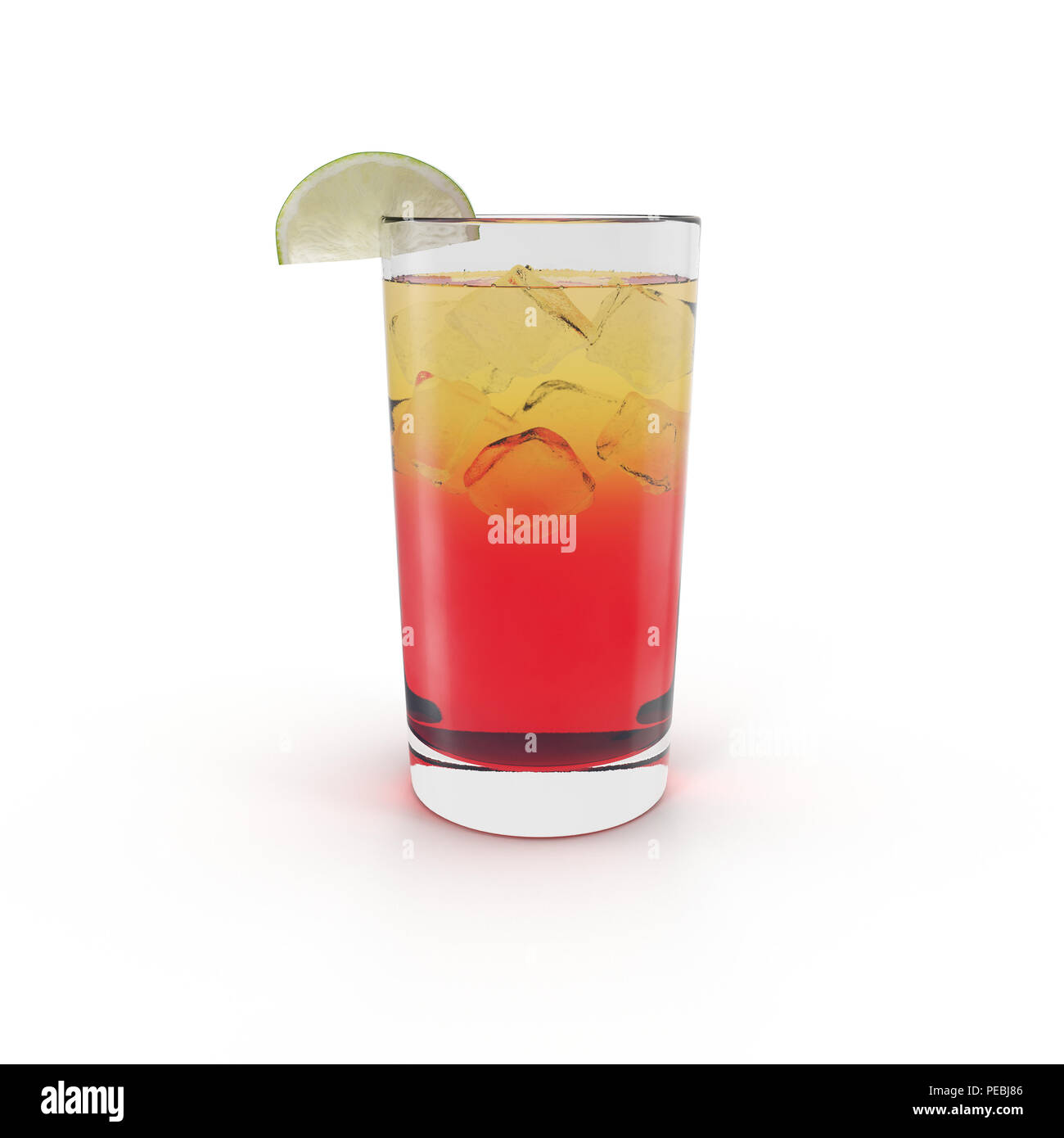Glass of Ice Punch with Lime on white. 3D illustration Stock Photo - Alamy