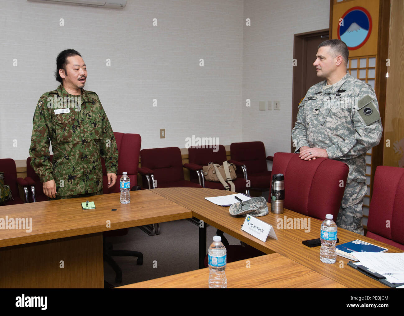 Mitsuaki Shibuya (left), a Japan Ground Self-Defense Force (JGSDF ...