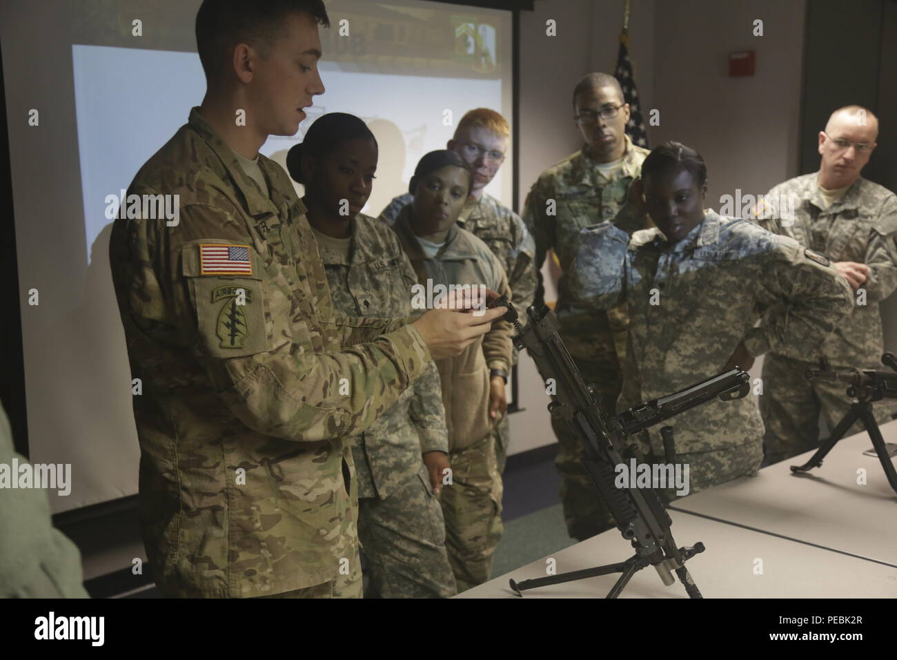 U.S. Army Spc. Andrew Miller, assigned to 55th Signal Company (Combat ...